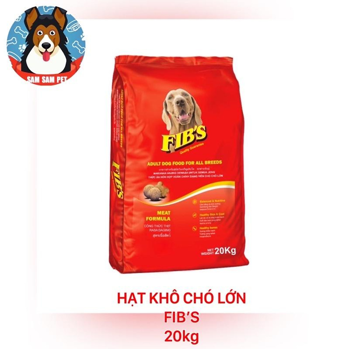 Thức ăn chó trưởng thành bao lớn 20kg Fib’s | Tiki
