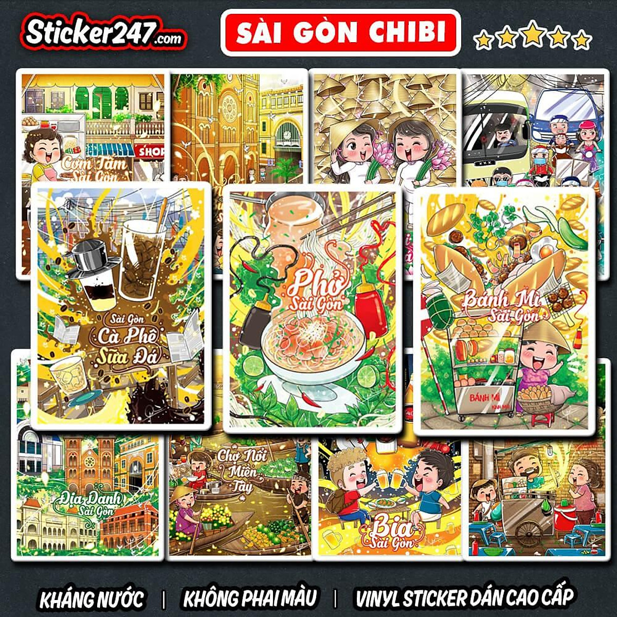Mua Sticker Sài Gòn ăn chơi đúng điệu kiểu Chibi Việt Nam - sticker ...