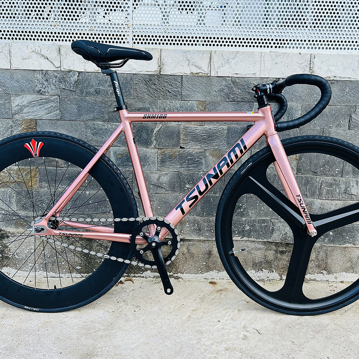 Mua Fixed gear TSUNAMI SNM100 bánh trước 3 đao đen sau 7cm - Màu Rose ...