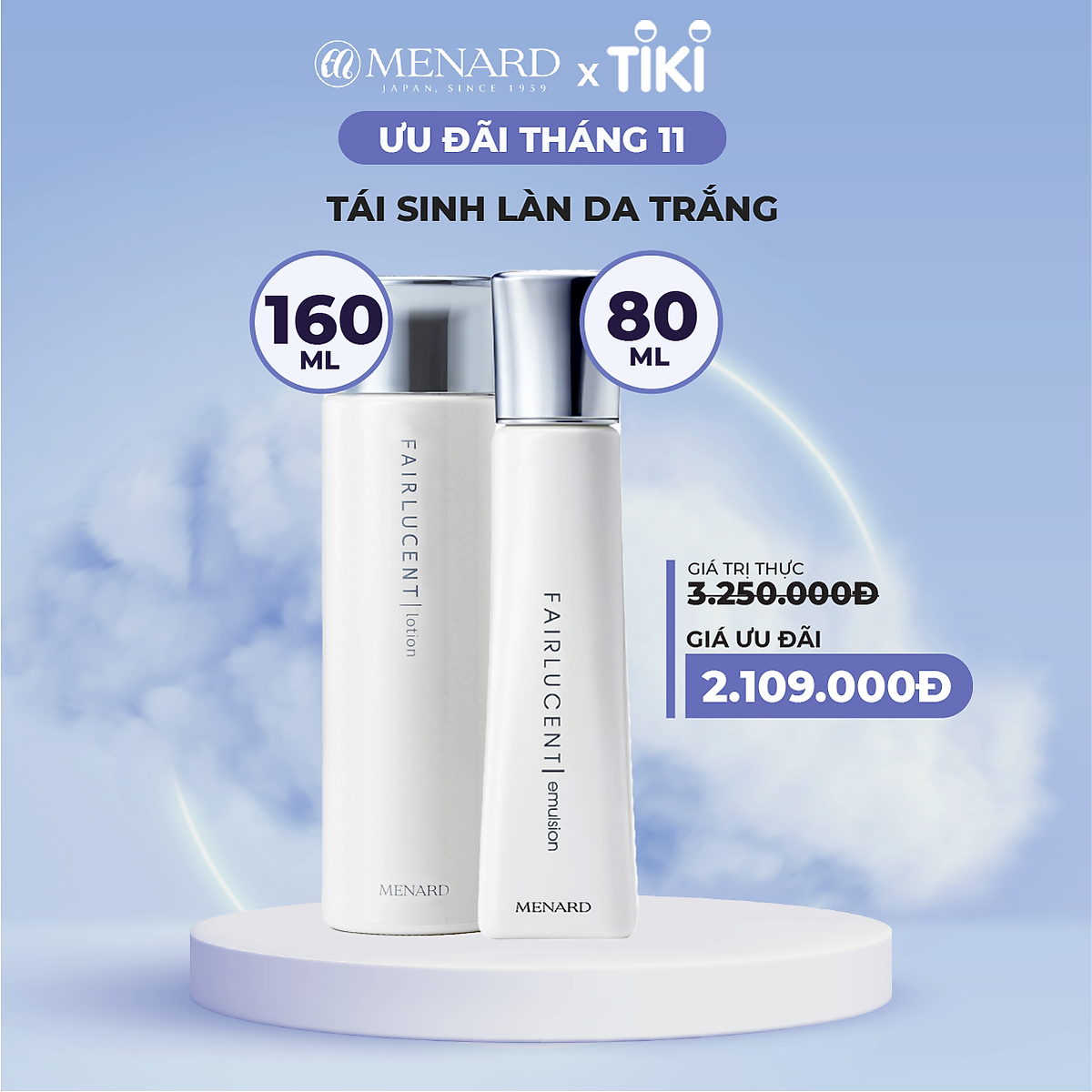 Dung Dịch Cân Bằng Ẩm Menard Fairlucent Lotion (160ml) Và Tinh Chất Sữa ...