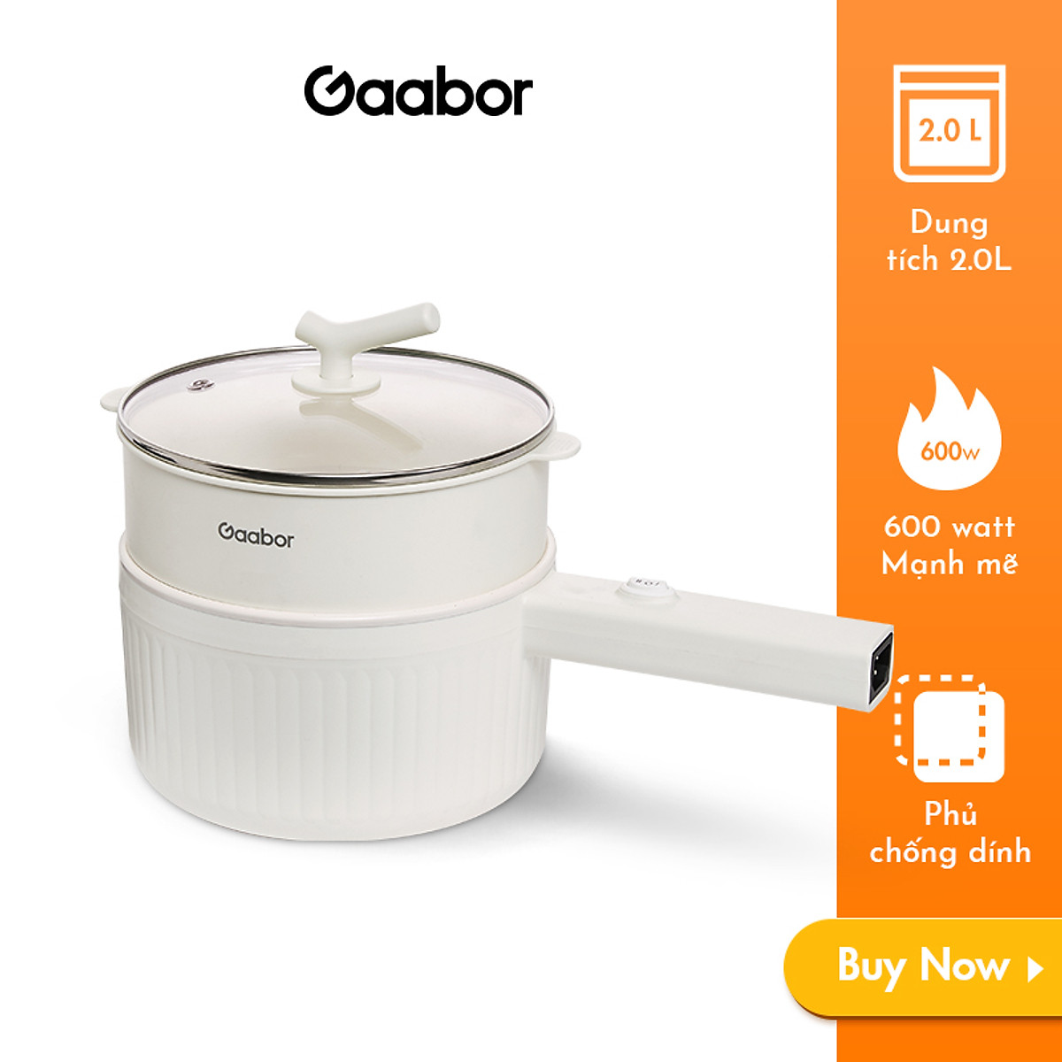 Mua Nồi điện đa năng dung tích 2L GAABOR GR-N20A, vân đá chống dính kèm ...