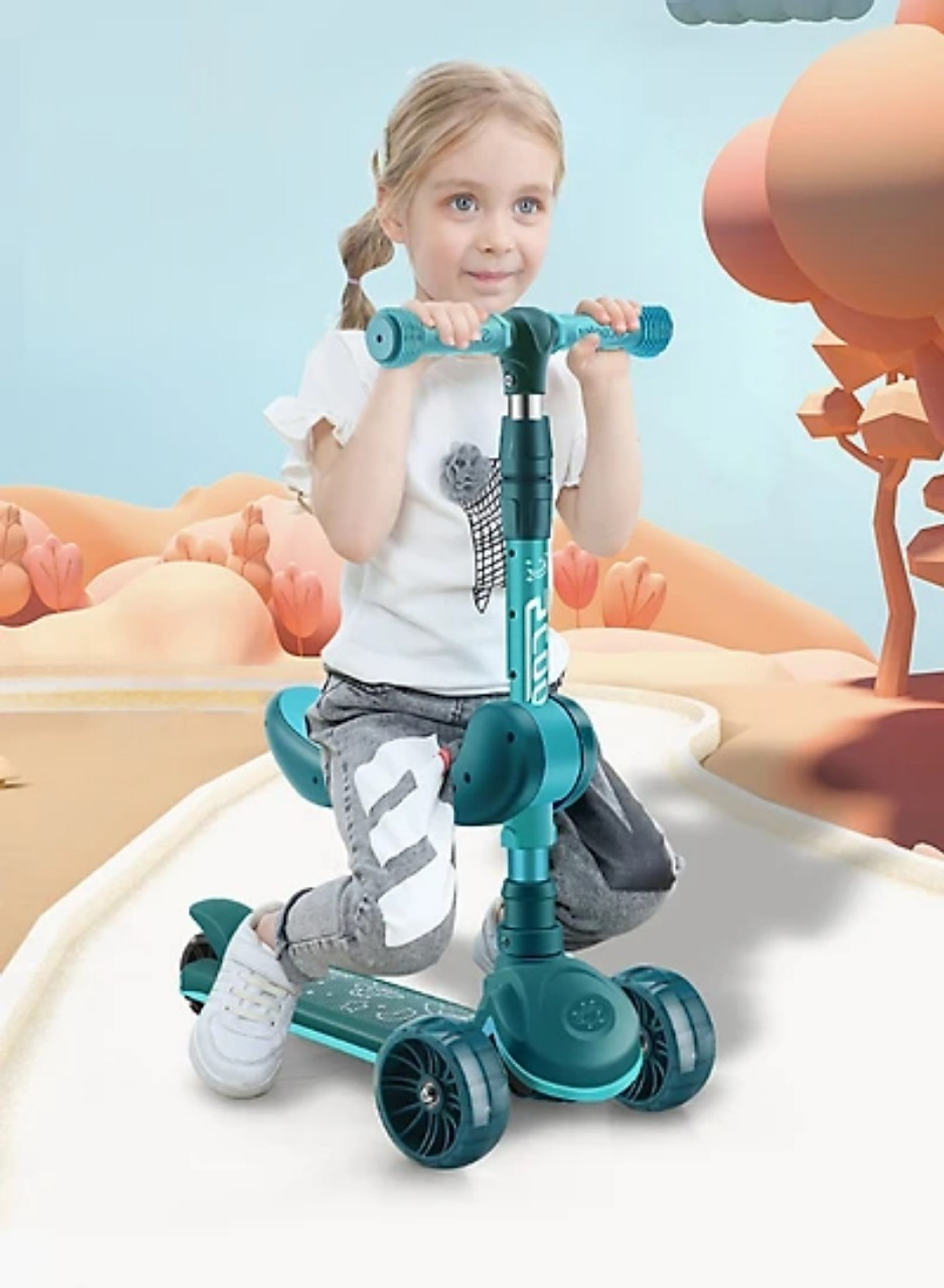 Xe Trượt Scooter MINIIN Xe Chòi Chân Có Nhạc Và Đèn 3in1.Bánh Phát Sáng ...