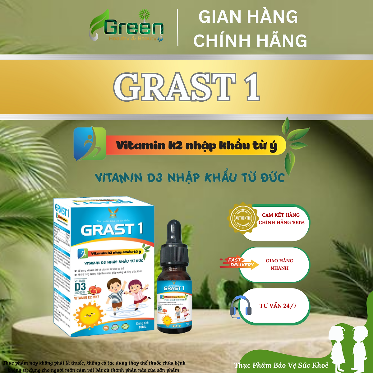 Grast 1 Bổ Sung Vitamin K2+D3 Hỗ Trợ Tăng Cường Hấp Thu Canxi Cho Bé ...