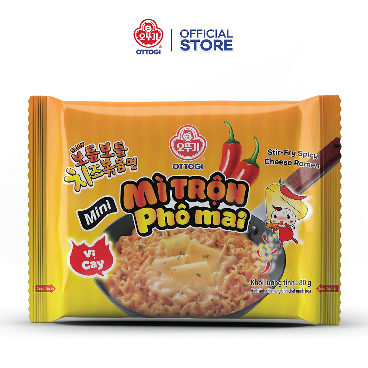 Mua Mì Trộn Phô Mai Vị Cay Ottogi Mini 80g tại OTTOGI OFFICIAL STORE