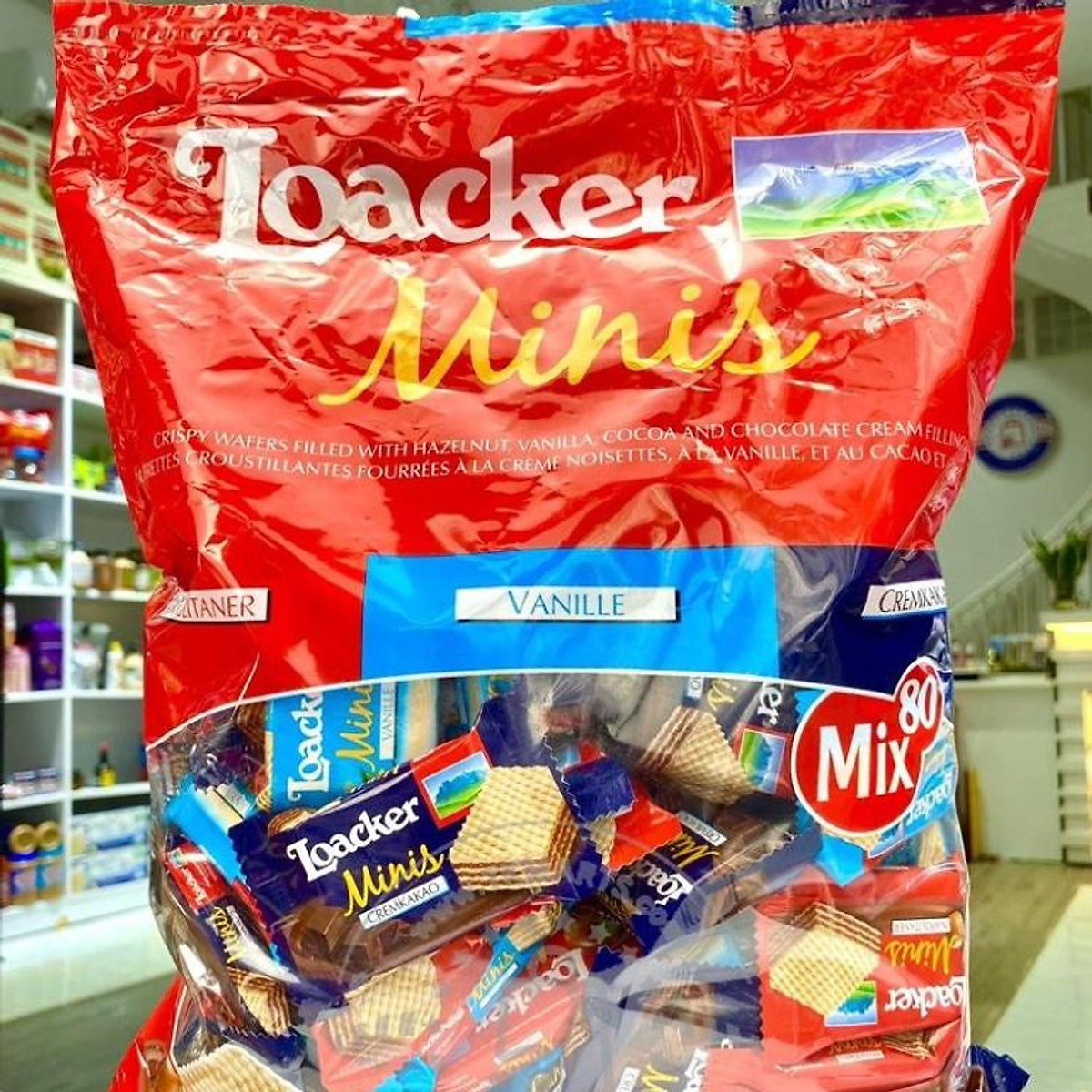 Bánh Xốp Loacker Minis Wafer Cookie Variety (800g) Mix 80 Bánh - Bánh kẹo