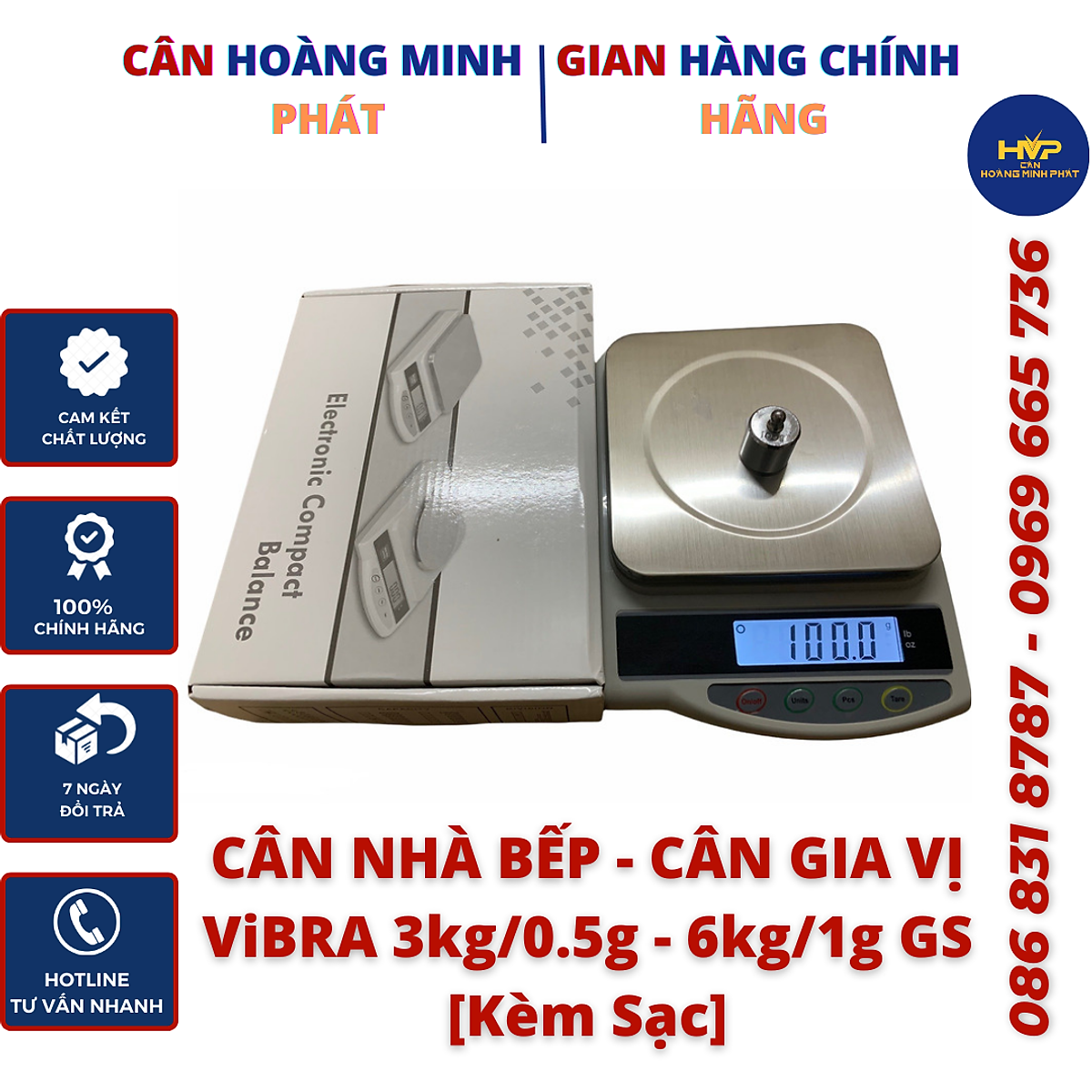 Mua CÂN ĐIỆN TỬ NHÀ BẾP Vibra Shinko GS CÂN THỰC PHẨM 3kg/0.5g - 6kg/1g (Cân điện tử mini) [ CÂN ...