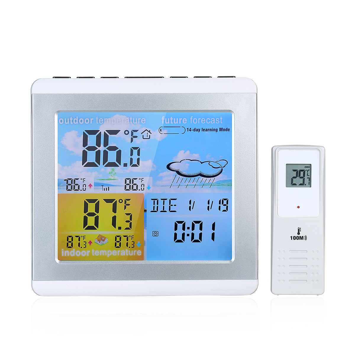 Digital Thermometer Indoor & Outdoor Temperature Monitor Color Weather ...