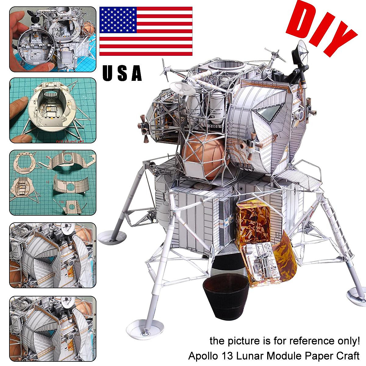 Apollo Lunar Module Free Paper Model Download Papercraft Uhu02 Sci Fi