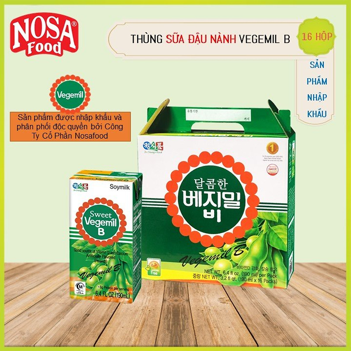 Mua Thùng Sữa Sweet Vegemil B 190ml (16 hộp/thùng) tại NOSAFOOD ÔNG CHÀ VÀ