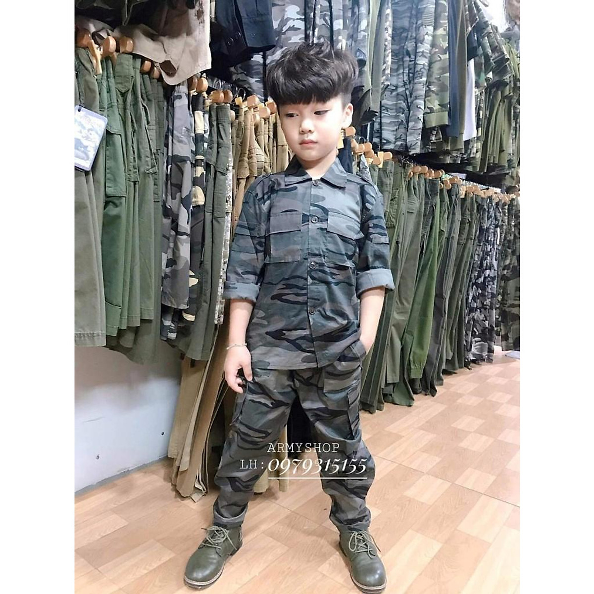 Mua Bộ quần áo rằn ri ghi tím trẻ em - Bộ không mũ,Size 6 tại Đại lý ...