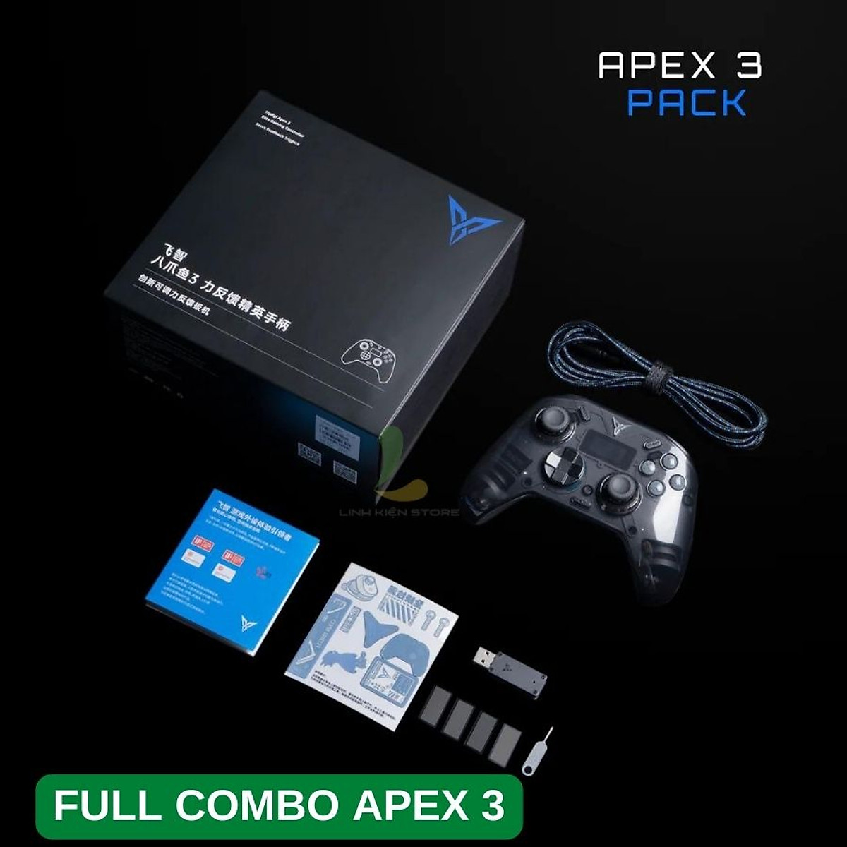 Tay cầm chơi game Flydigi Apex 3 - Bộ điều khiển gaming cảm biến chuyển động nâng cấp, màn hình ...