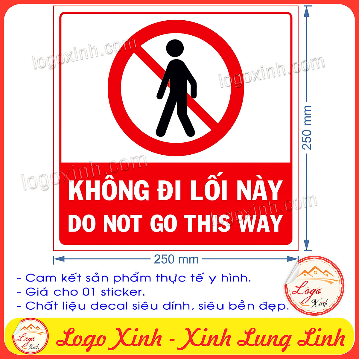 Mua Logo Tem Sticker Biển Cảnh Báo Cấm Không Đi Lối Này , Do Not Go This Way Chất Liệu Decal ...