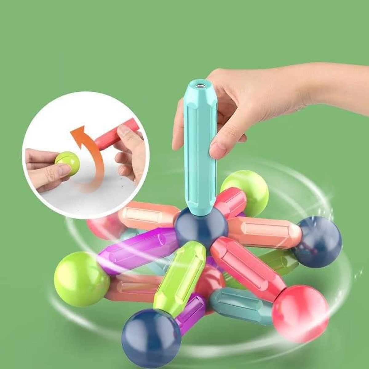 Đồ Chơi Xếp Hình Nam Châm 64 Chi Tiết Freeship Nam Châm Xếp Hình Thông ...