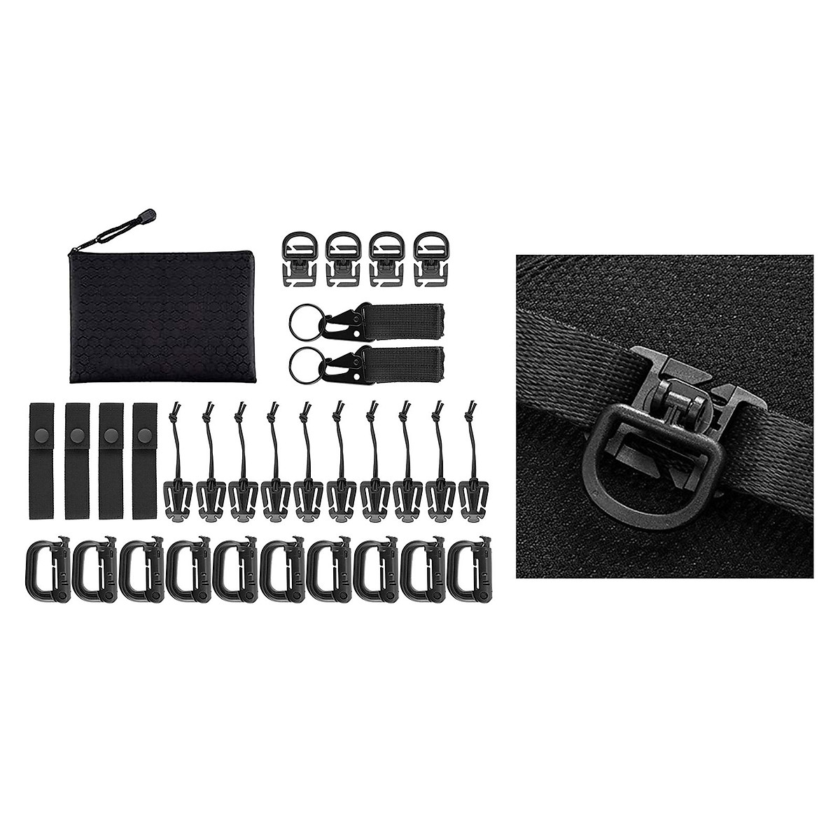 Mua 30Pack Molle Attachments Gear Clip MOD Strap Web Dominator Elastic ...