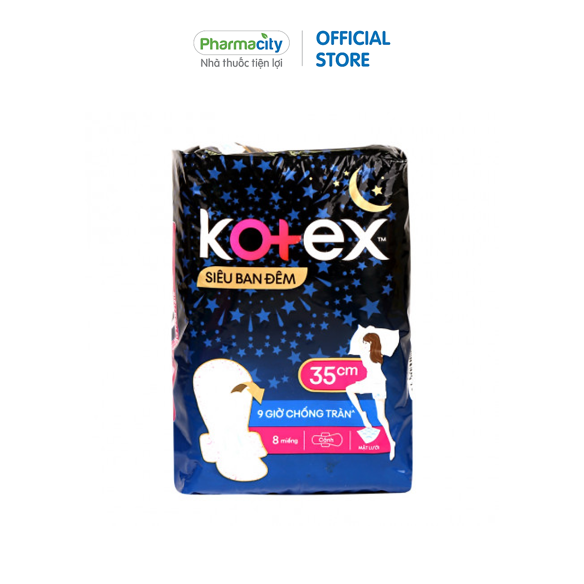 Mua Băng vệ sinh siêu ban đêm có cánh 35cm Kotex (8 miếng/gói) tại Pharmacity Flagship Store