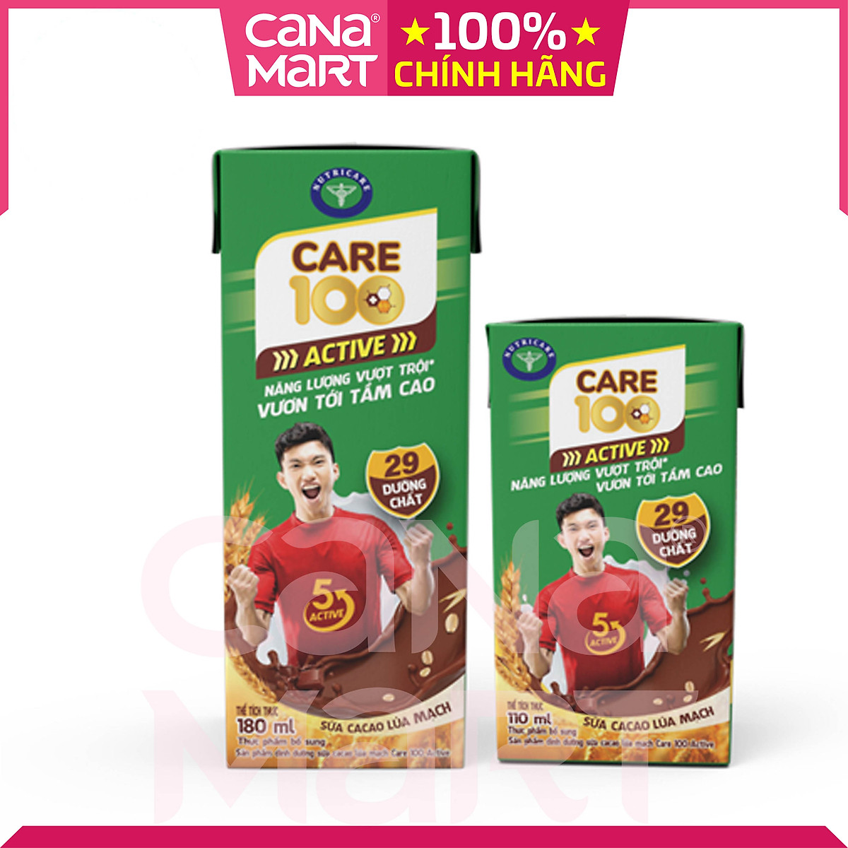 Thùng sữa nước ca cao lúa mạch Nutricare Care 100 Active giúp trẻ phát ...