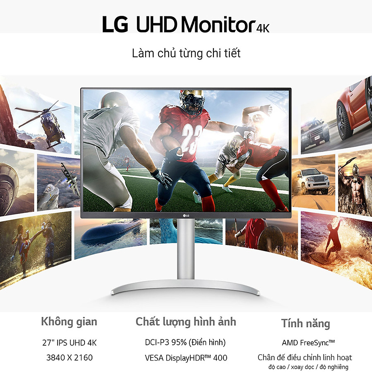 Màn hình LG 27UP850-W 27 Inch UHD 4K IPS/ HDR/USB Type-C - Hàng chính ...