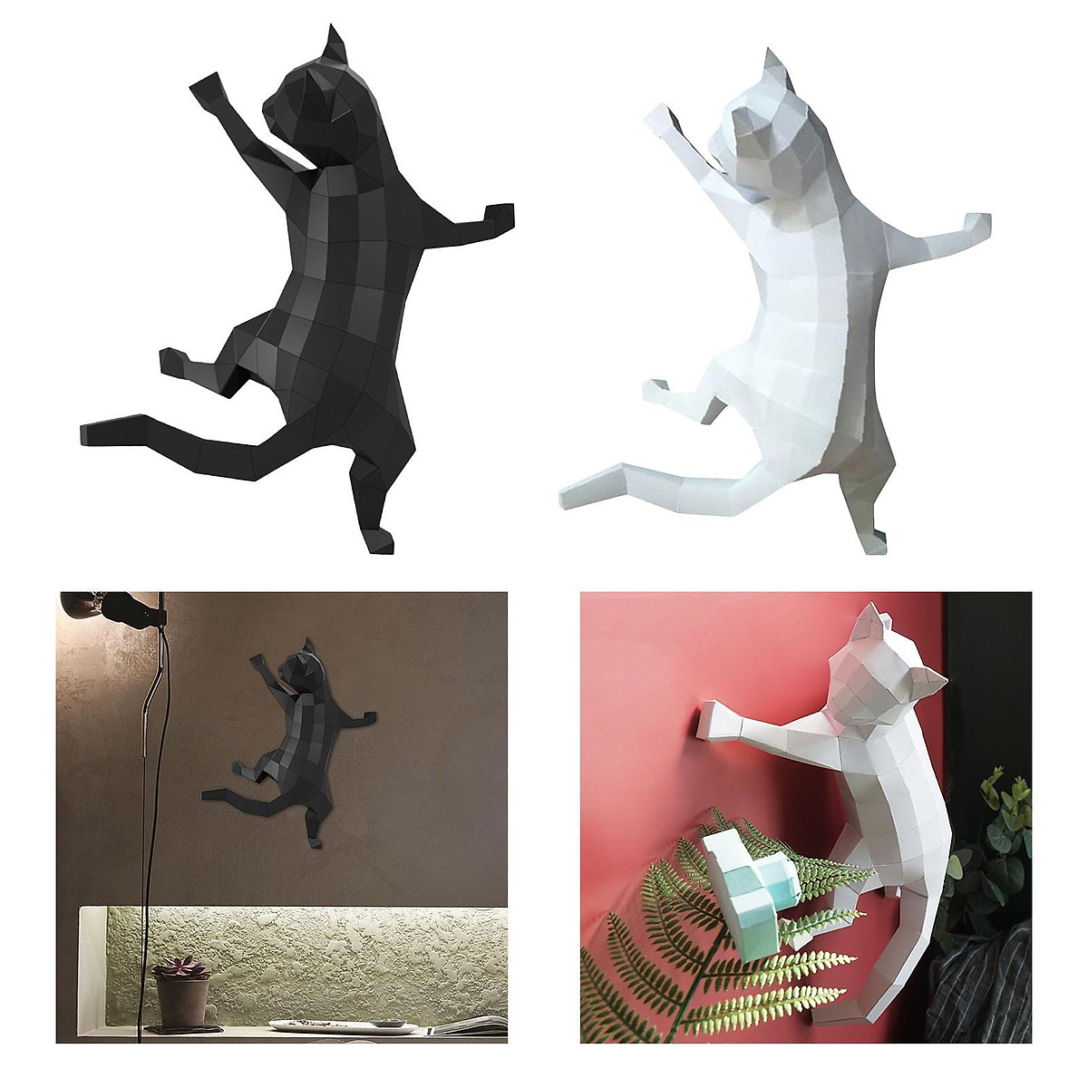 Mua Set of 2 Wall Paper Craft Adults Animal Cat Papercraft Template ...