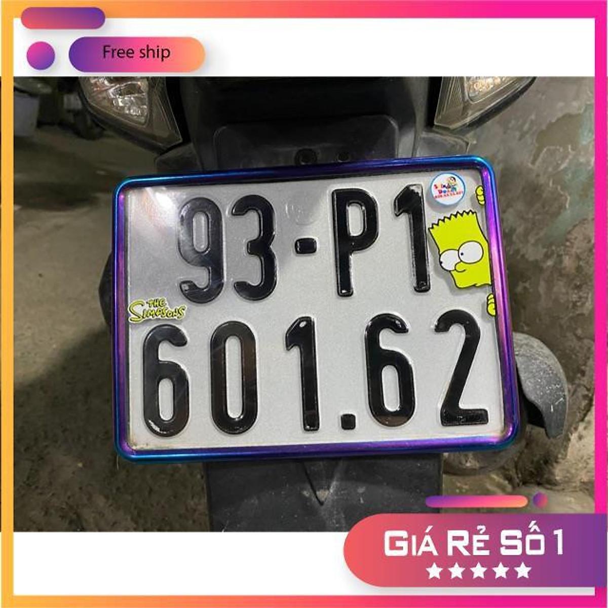 Tem dành cho Simpson dán trang trí bảng số - Decal trang trí xe máy