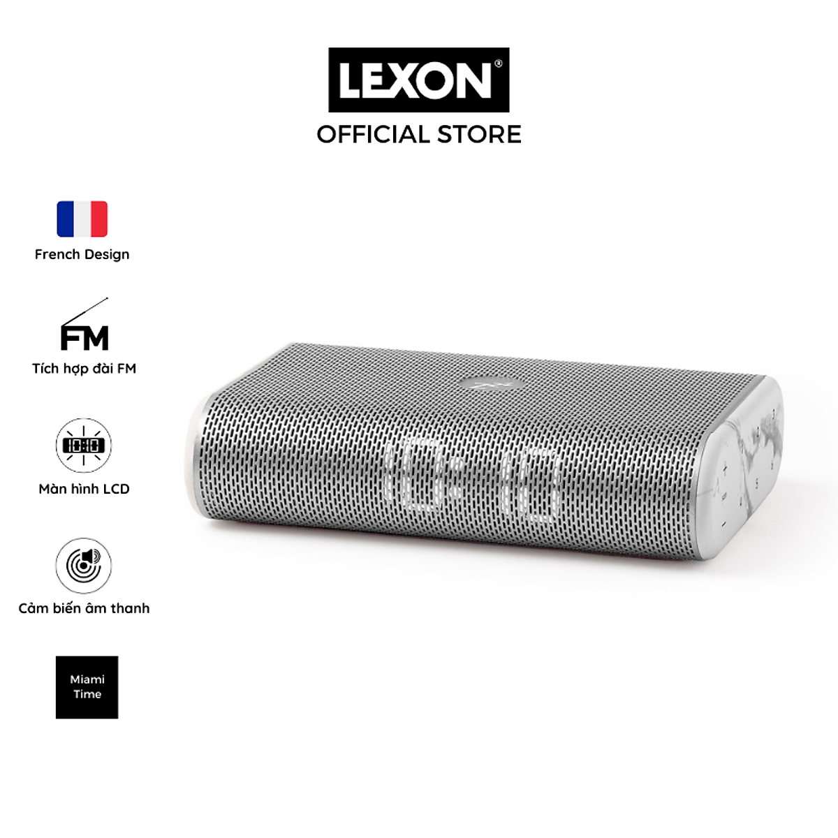 Mua Đồng hồ báo thức để bàn kiêm đài FM - LEXON MIAMI TIME - Hàng chính ...