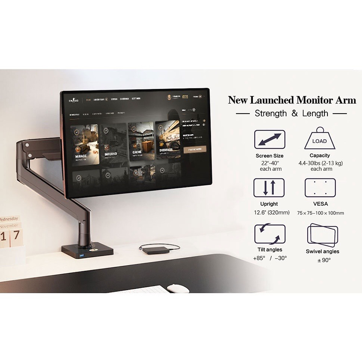 Giá treo màn hình North Bayou NB-G40 từ 22inch-40inch, Có cáp Usb 3.0 ...