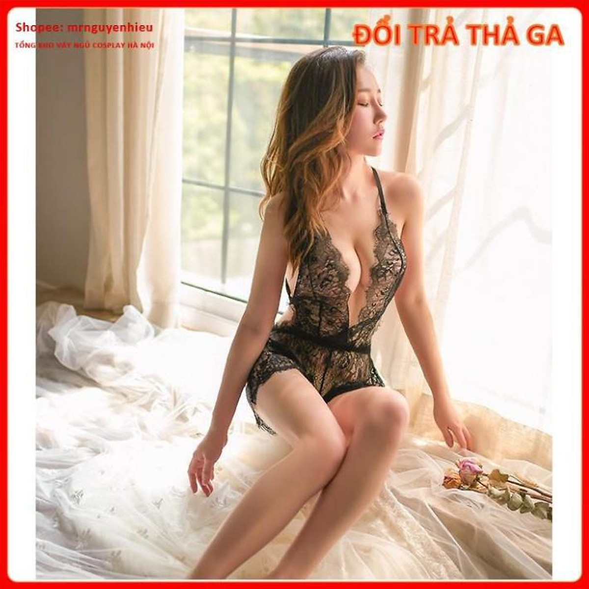 Bộ Ngủ Body Liền Thân Ren Gợi Cảm J02 Jumpsuit Ren Ngủ Váy Ngủ đầm