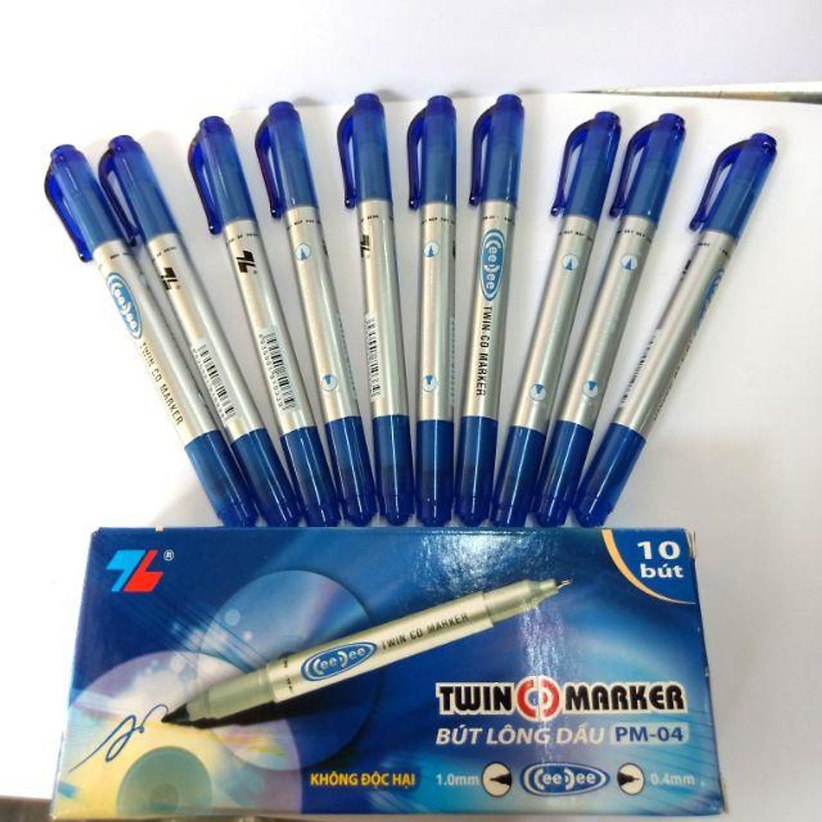 Mua Hộp 10 cái Bút Lông Dầu 2 đầu TL_ PM04 - Hộp 10 cái đen tại VPP25