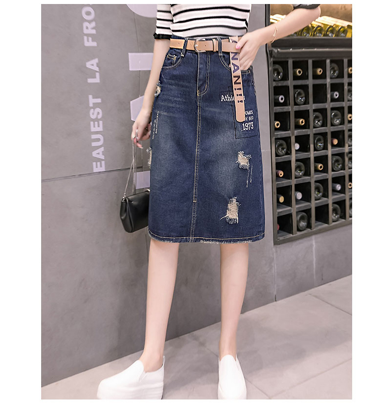 Mua Chân váy bò chữ A form dài cho nữ CV136 - S tại Tuanhyshop