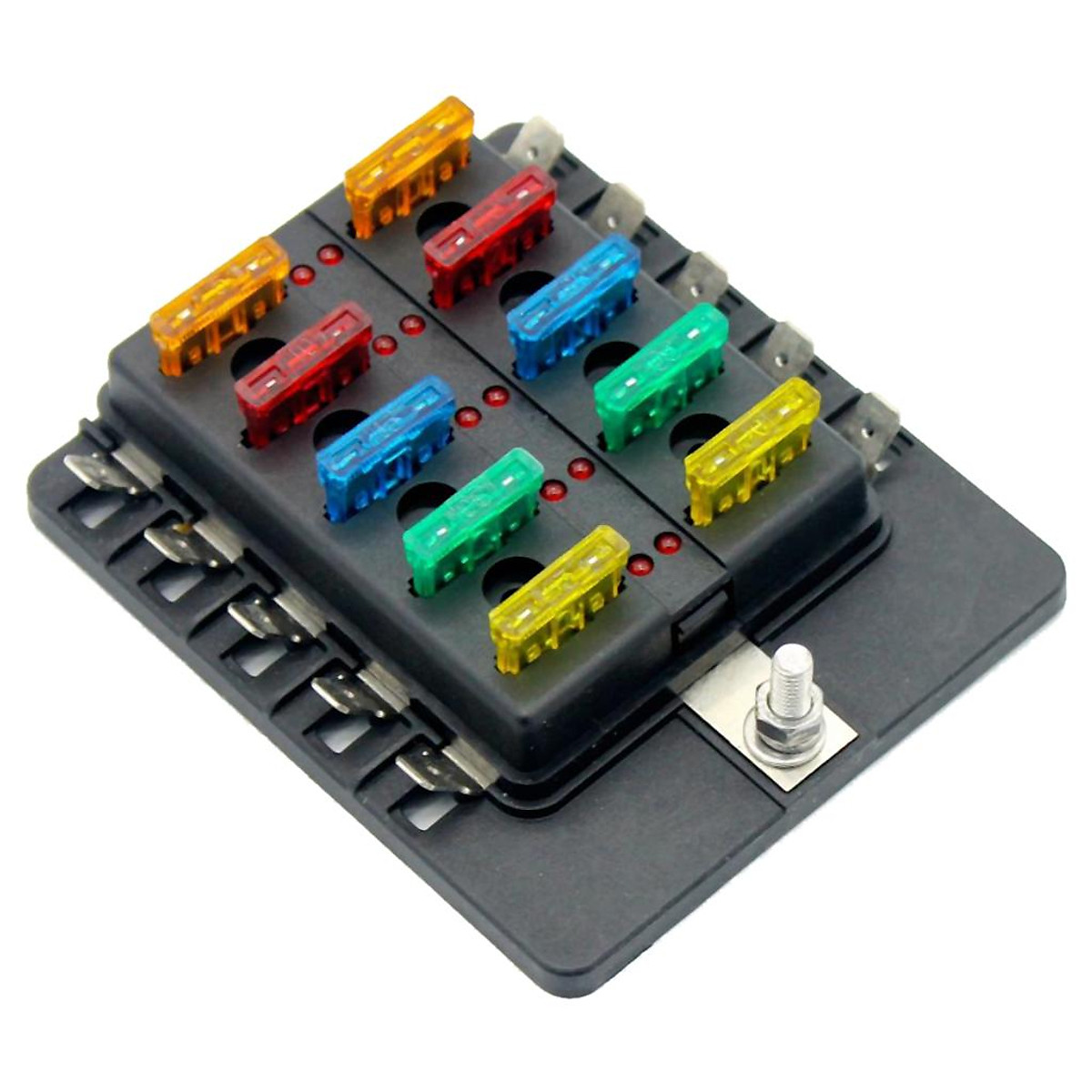 Mua 10-Way Fuse Box Standard Circuit Fuse Holder Box Block DC 32V with ...