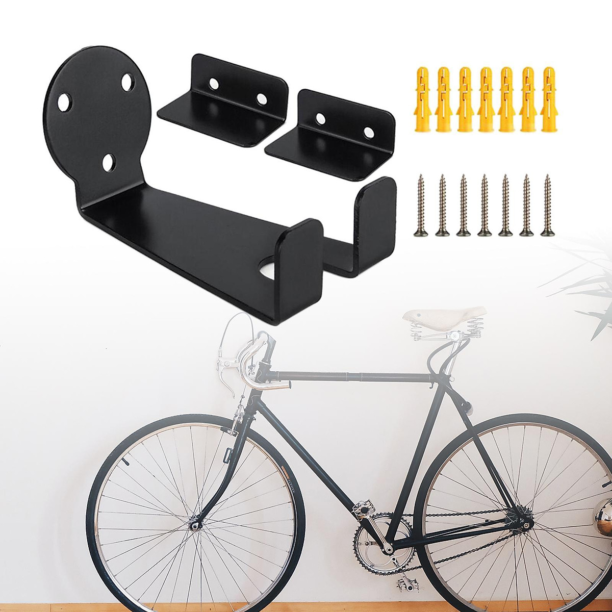 Horizontal Bike Rack Wall Hanger, Support Brackets with Screws Stand ...