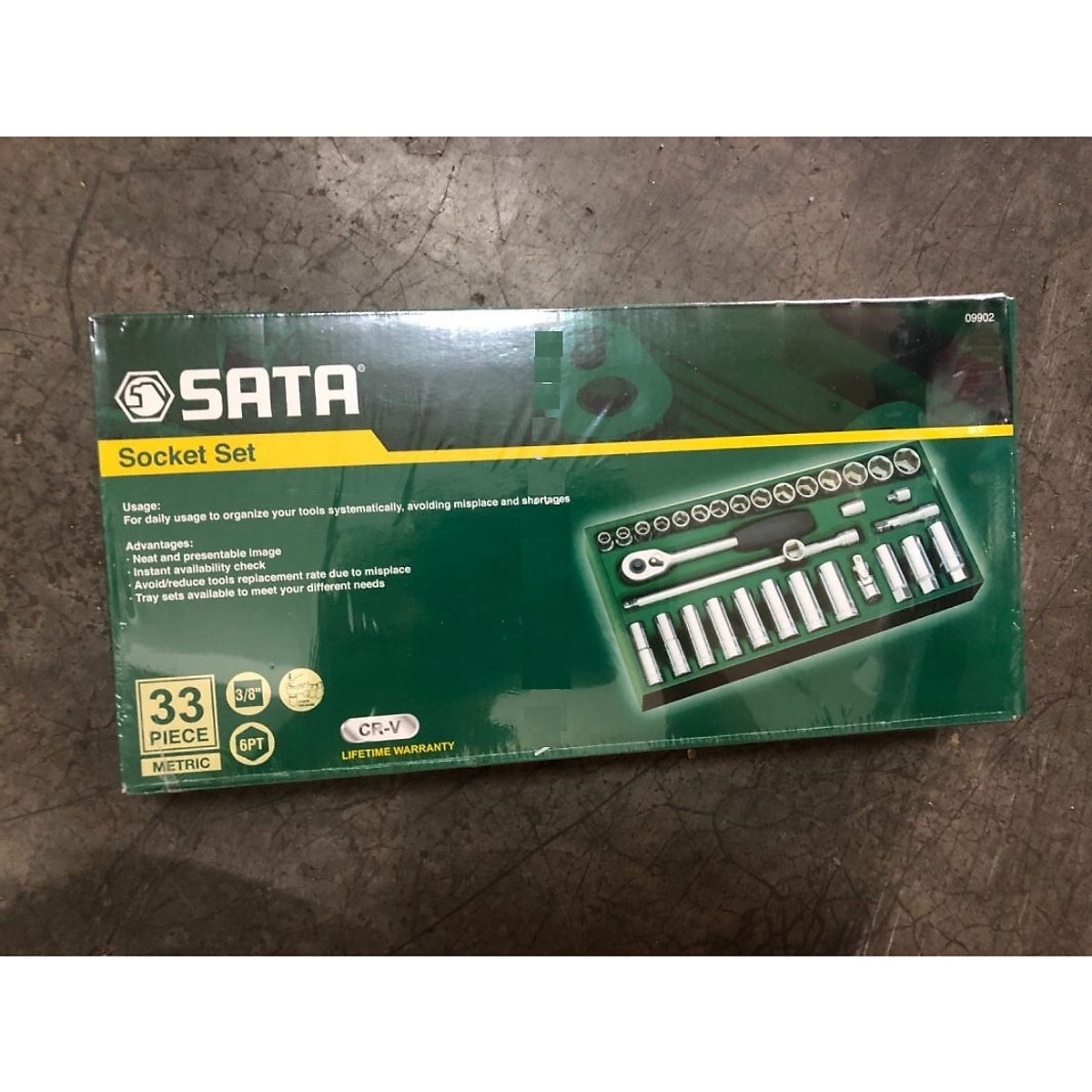 Bộ khay đầu tuýp 33 chi tiết 3/8" SATA 09902 | Tiki