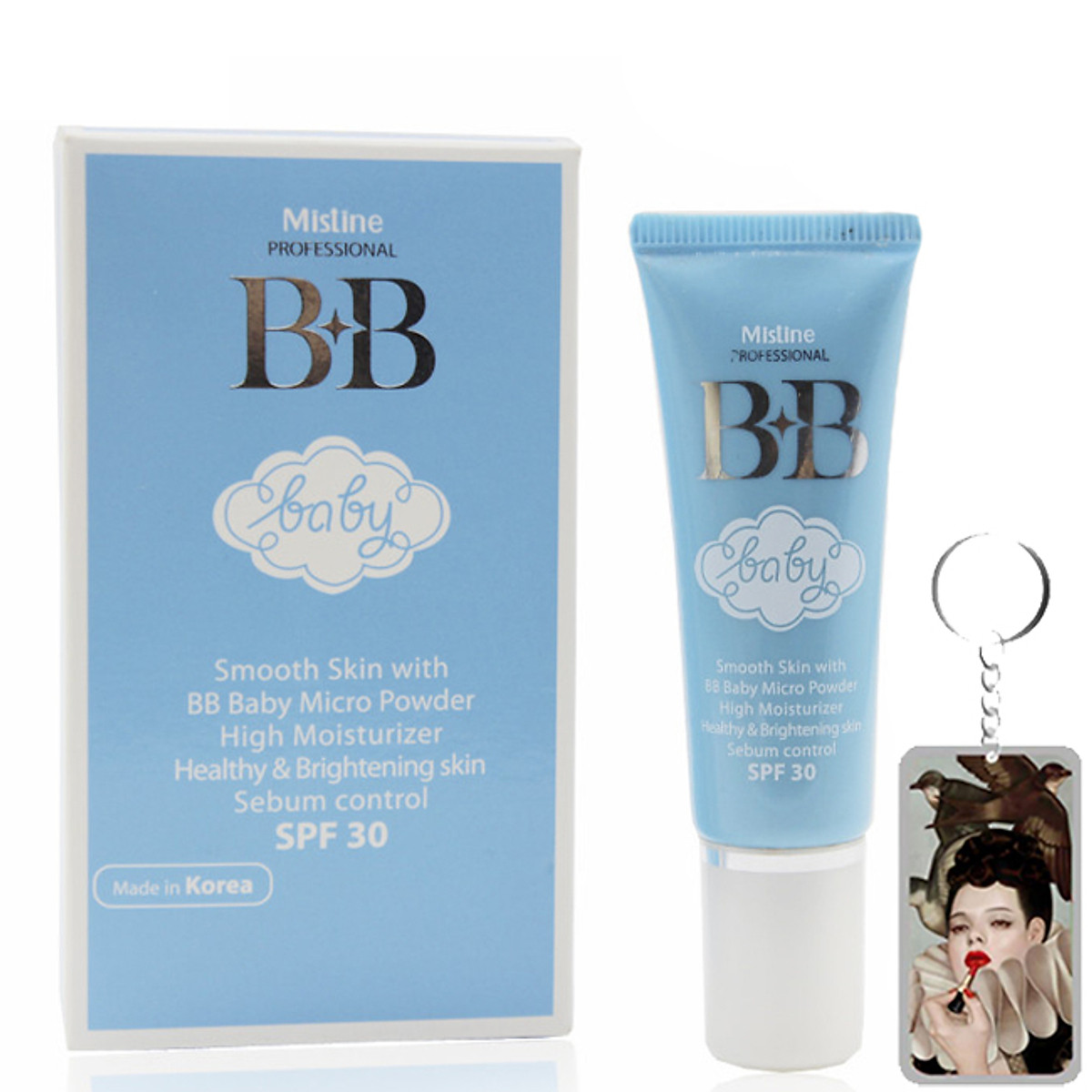 Mua Kem nền Mistine BB Baby Face Cream Thái Lan 15ml (Tone tự nhiên) tặng móc khóa
