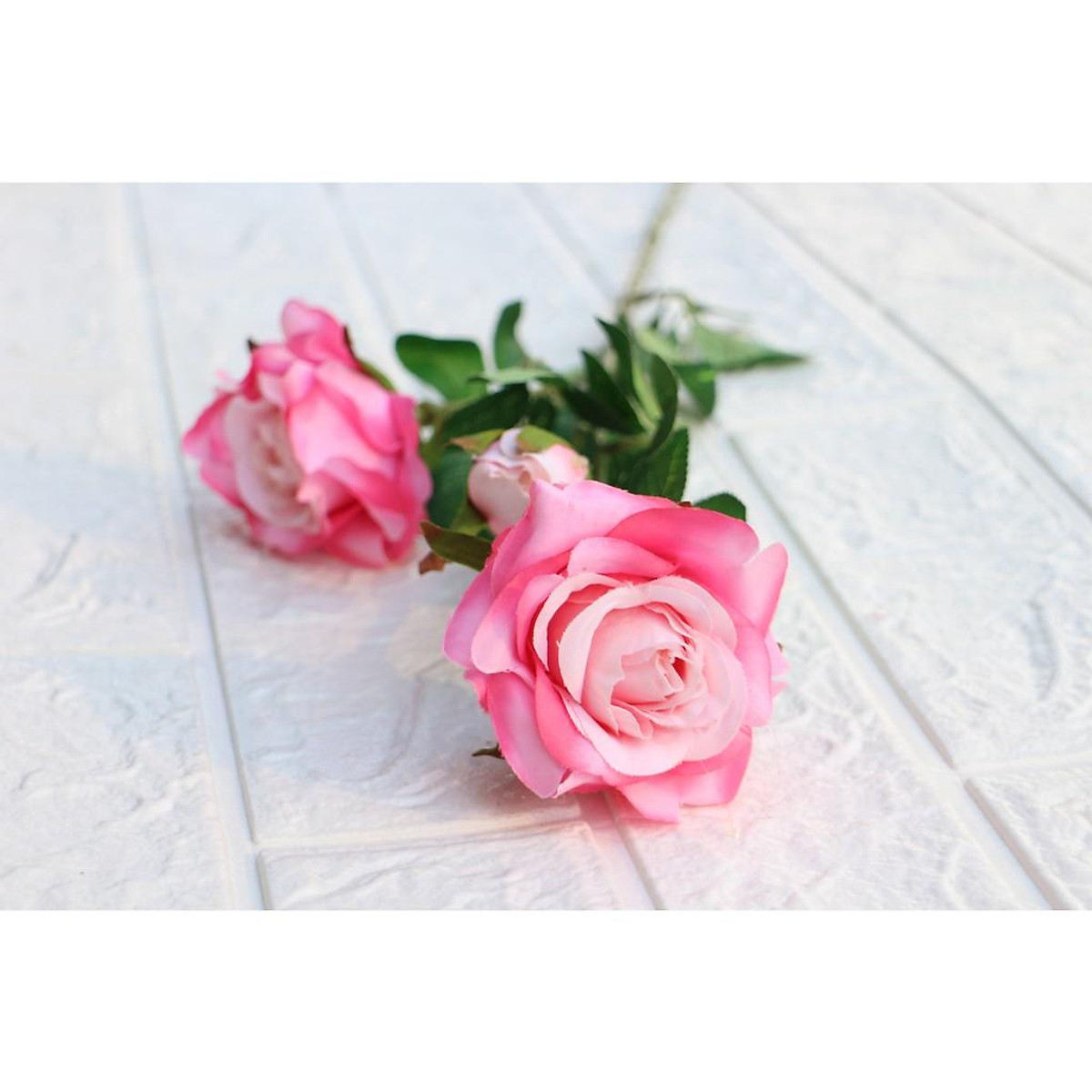 Hoa hồng lụa 2 bông 1 nụ | Tiki