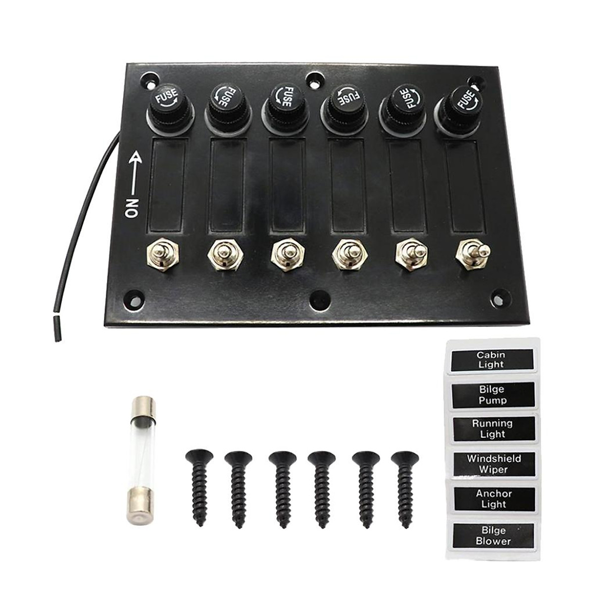 6 Gang Switch Panel Fused Marine Rocker switch Panel for Boats Car 12V ...