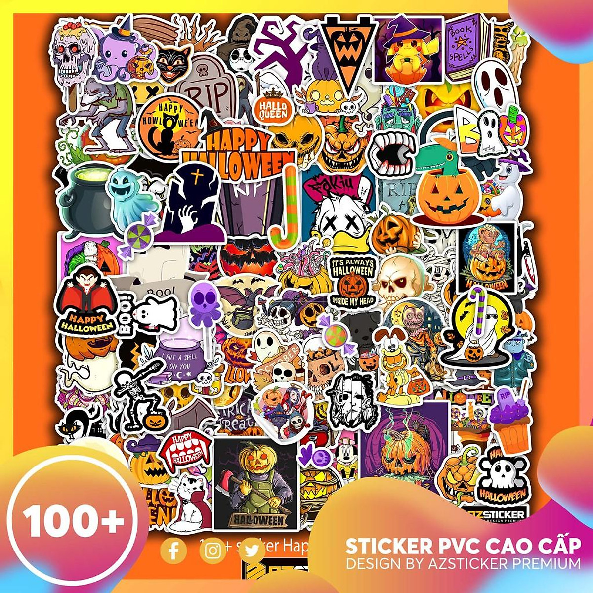 Set Sticker Dán Laptop , Dán Điện Thoại , Dán Nón Bảo Hiểm , Dán Xe Máy ...