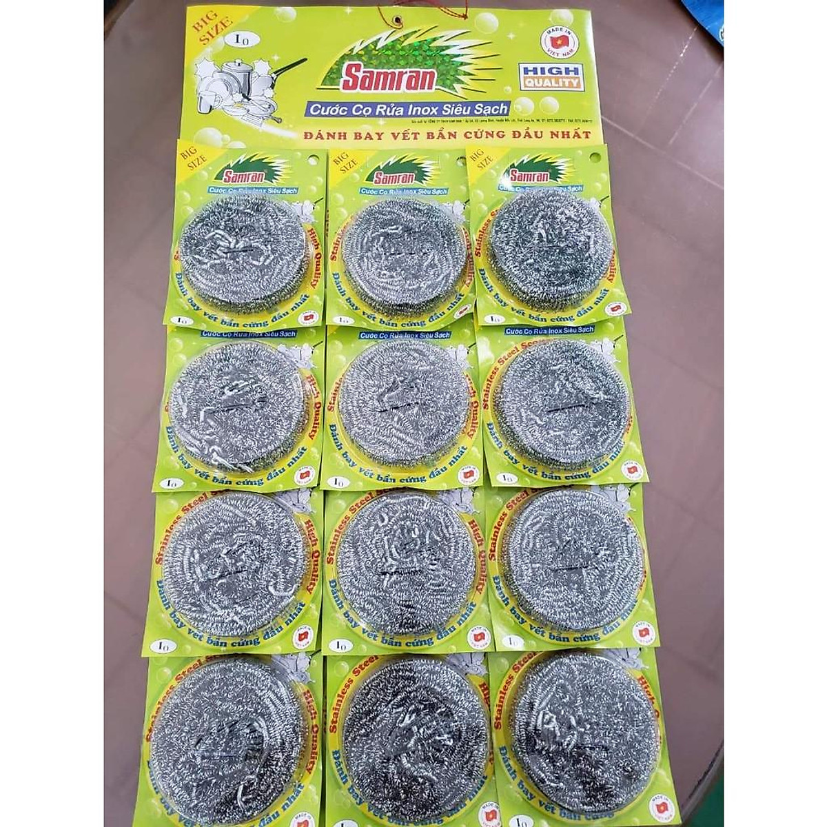Mua Vỉ 12 Cọ cước xoong nồi Inox siêu sạch Samram tại sieuthiat68