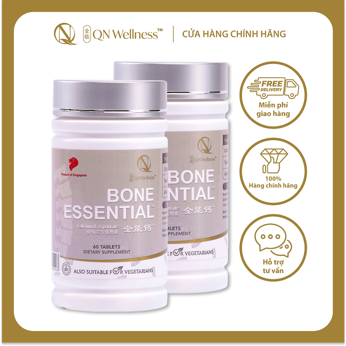 Mua Combo Ưu Đãi Viên Uống Bổ Sung Canxi Bone Esstential QN Wellness ...