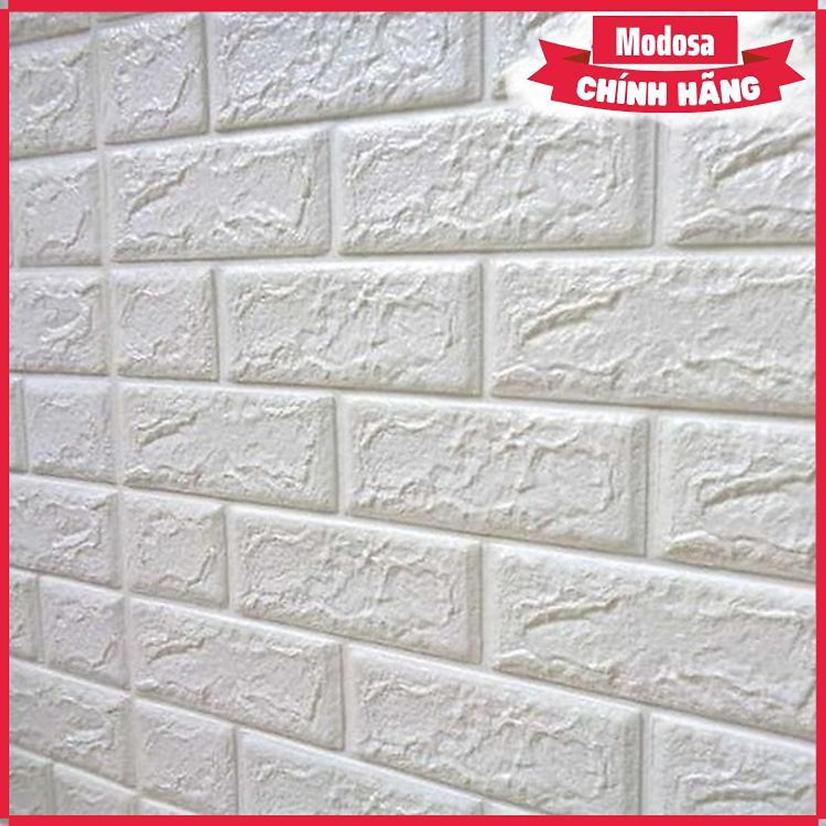 Mua Xốp Modosa Dán Tường Combo 15 Tấm Màu Trắng Gạch 3D - Hàng Chính Hãng