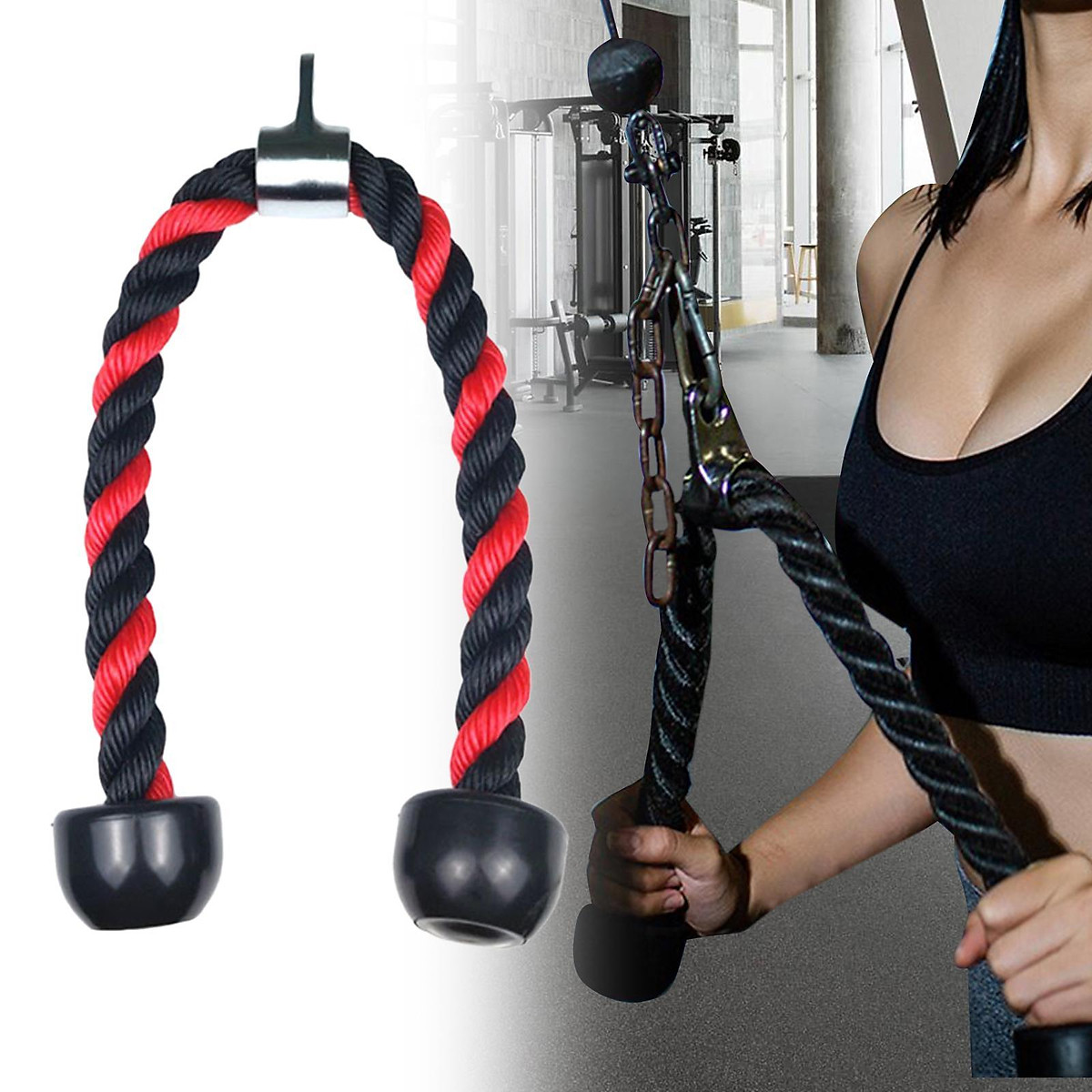 Pull Down Rope Single Grips Fitness Face Pulls Weight Lifting 70cm for Gym