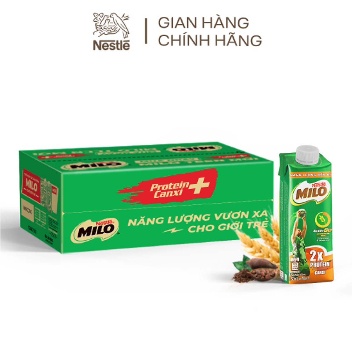 Mua Sữa lúa mạch Nestlé MILO Teen Protein Canxi thùng 24 hộp x 210ml ...