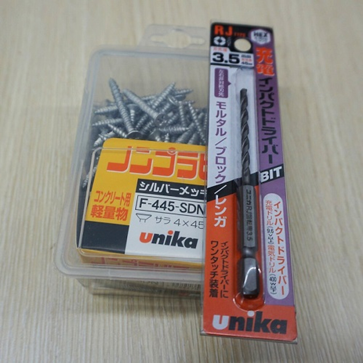 Combo Vít bê tông 4mm đầu bằng F445 & Mũi khoan tường 3.5mm đuôi lục ...