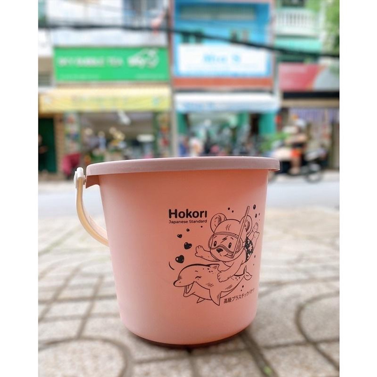 Mua Xô nhựa tròn 6L mini dễ thương Hokori 5211 - Trắng tại Siêu Thị Aloha