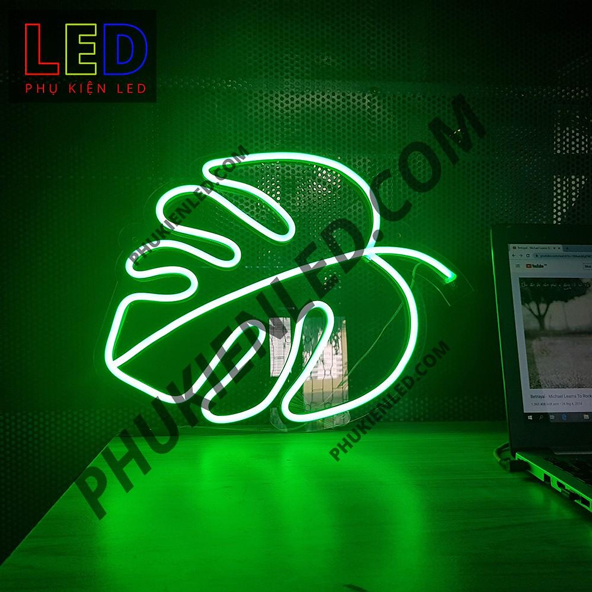 Đèn Led Neon Hình Chiếc Lá Màu Xanh - Tropical Leaf LED Neon Sign, Đèn ...