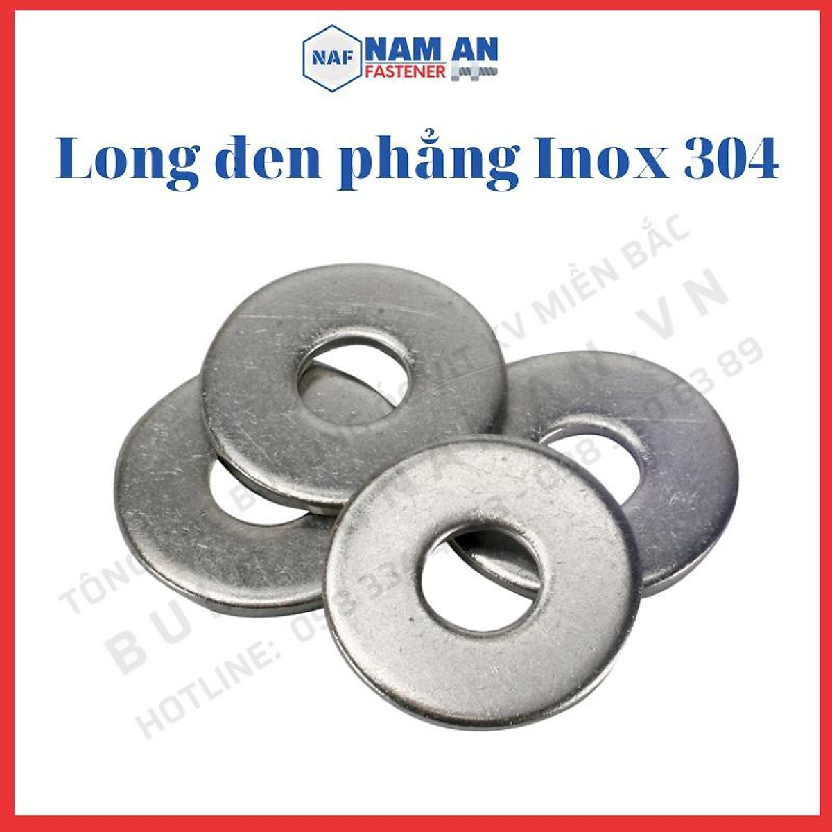 Mua 100 con Long đền phẳng Inox 304 M6, M8, M10, M12, long đen phẳng inox 304, vòng đệm inox ...