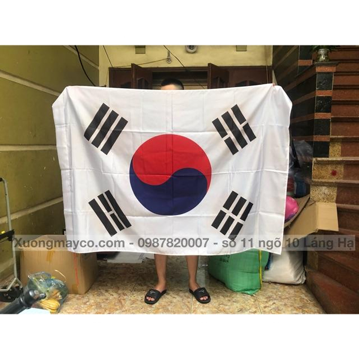 Mua Cờ Hàn Quốc 1m2 x 1m8 tại In thêu may cờ Hoàng Gia
