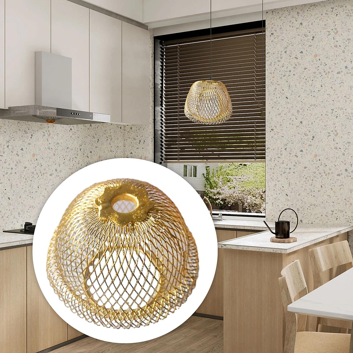 Iron Wire Lampshade Chandelier Shade Weave Rustic Mesh Lamp Shade ...