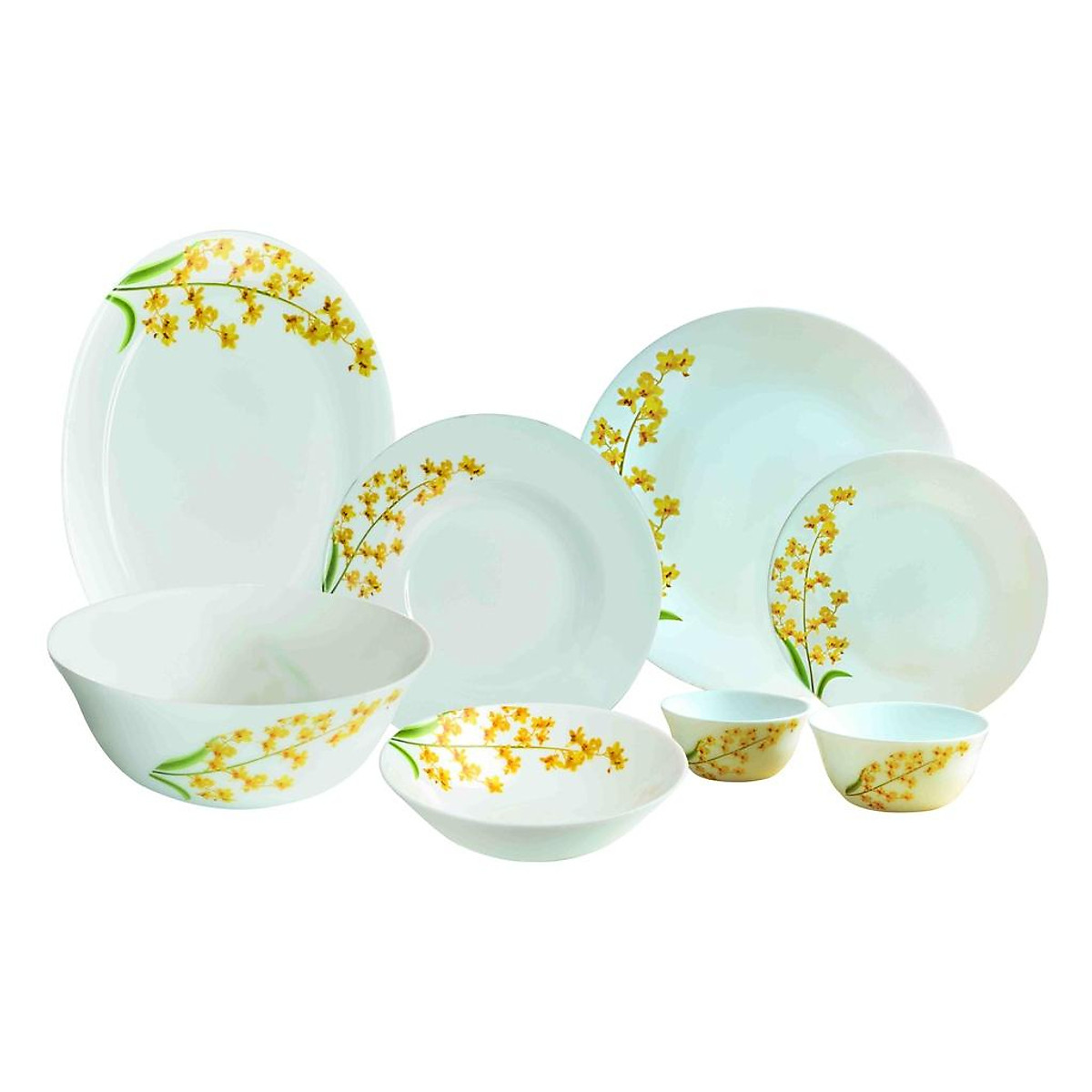 Bộ 6 chén chầm thủy tinh Diva Ivory Y.G (La Opala) - Chén