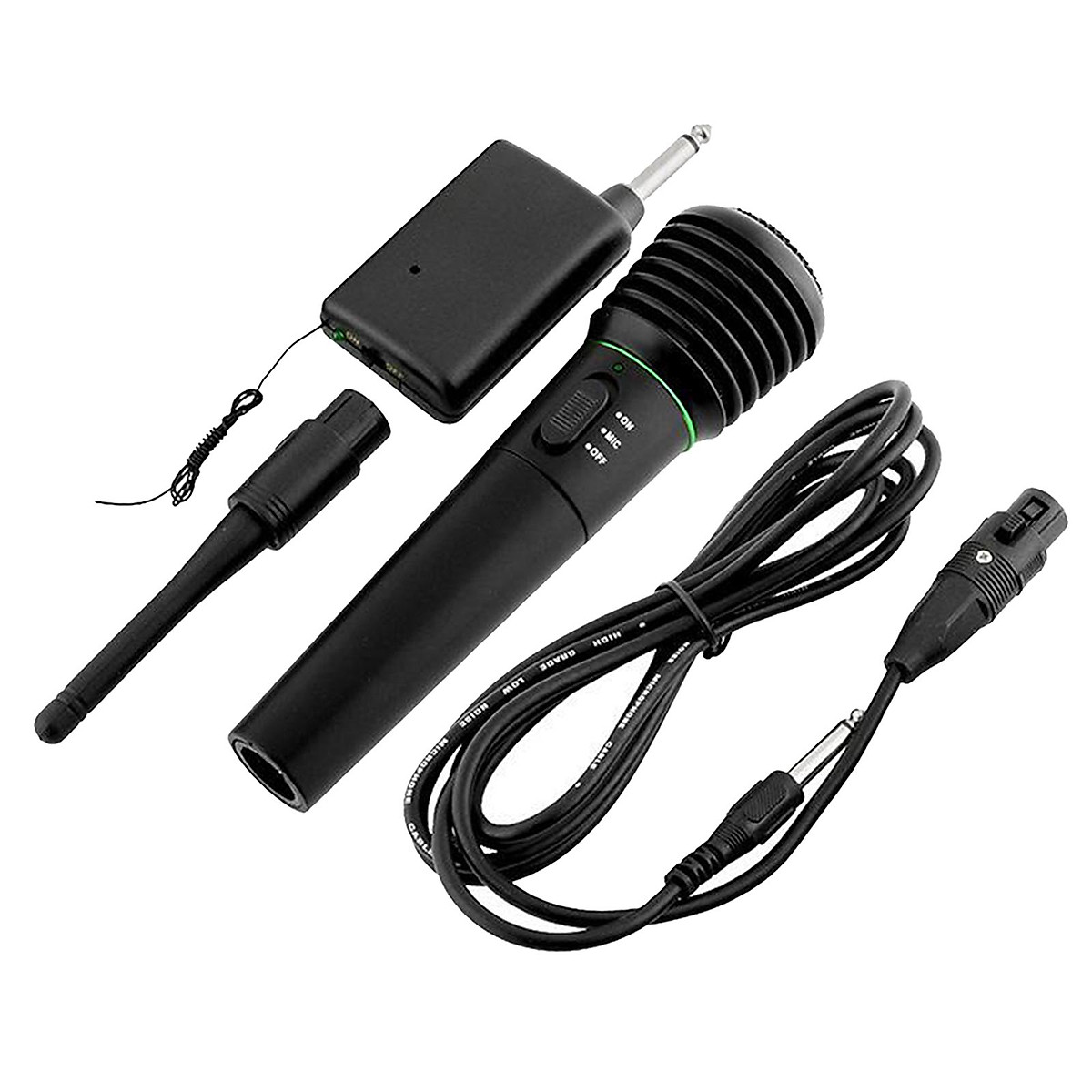 Pro VHF Wireless Wired 2 in 1 Handheld Microphone System for Singing ...