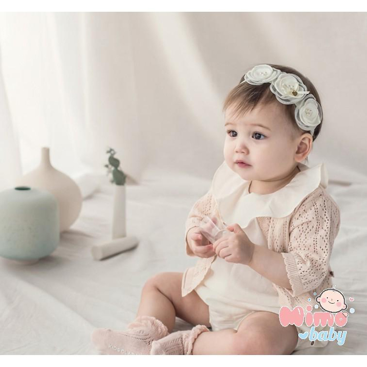 Băng đô cho bé , băng đô hoa hồng cho bé Mimo BD01 - Phụ kiện tóc cho bé