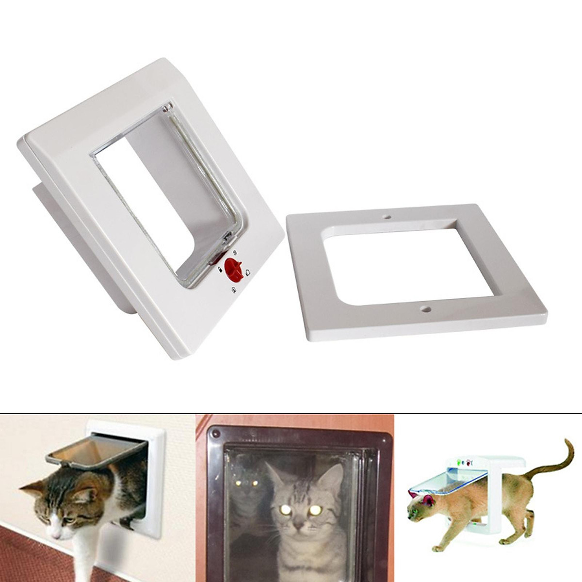 Mua 4 Way Medium Small Large Pet Cat Puppy Dog Lock Lockable Safe Flap ...